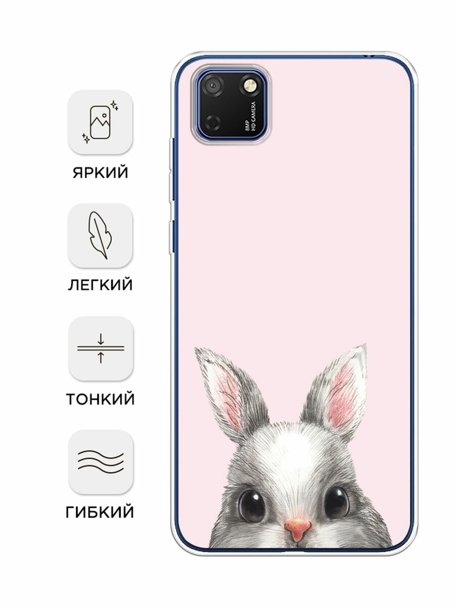 Чехол на Honor 9S/Huawei Y5p / Хонор 9S/Хуавей Y5p с принтом "Карандашный кролик 1 - 8 марта" — фото 1