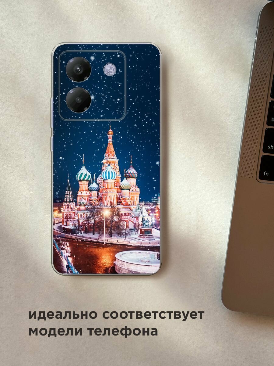 Силиконовый чехол на Poco M7 Pro / Поко М7 Про с принтом "Москва 1" — фото 1