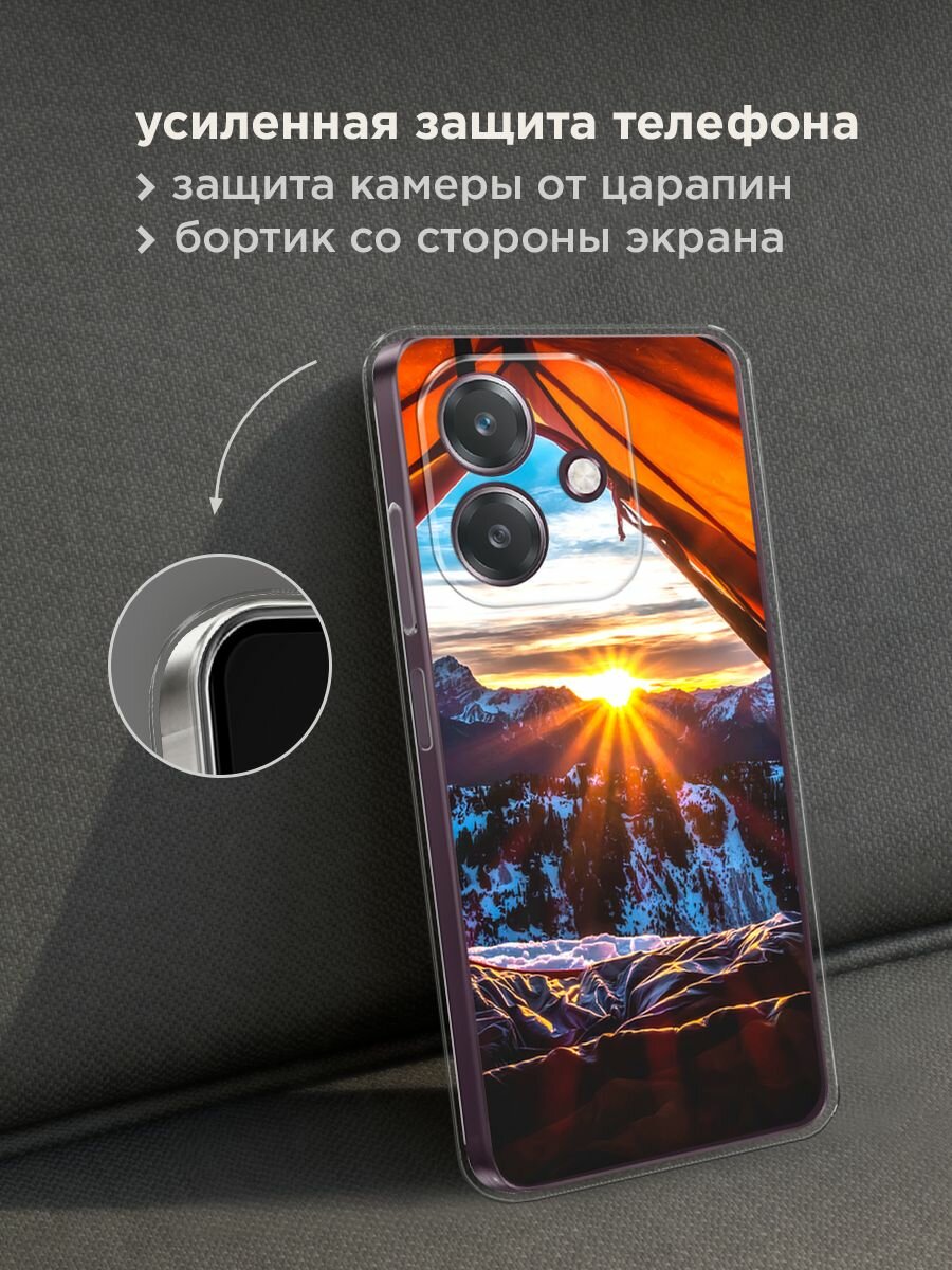 Силиконовый чехол на Oppo A3/A3x / Оппо А3/A3x с принтом "Горы 7" — фото 1