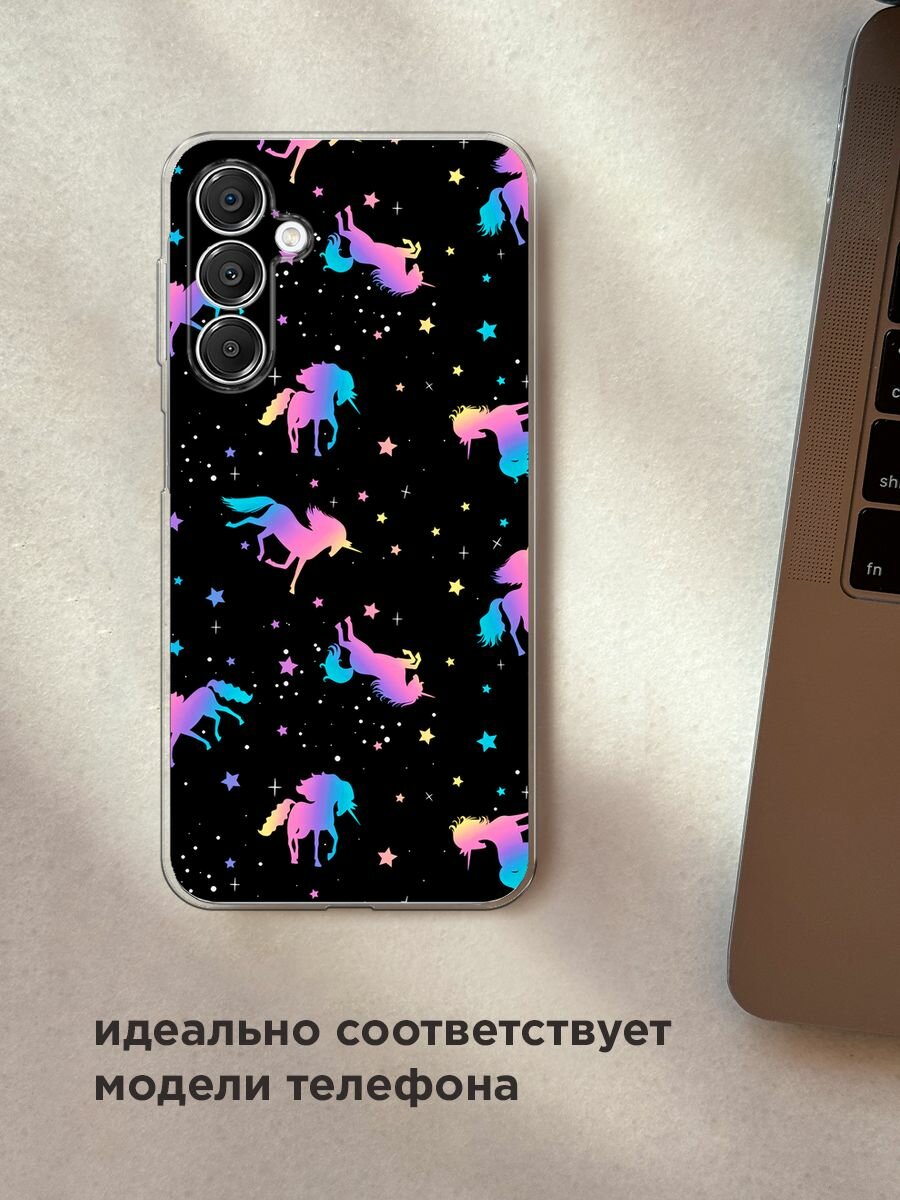 Чехол на Samsung Galaxy A16 / Самсунг А16 с принтом "Единороги градиент" — фото 1
