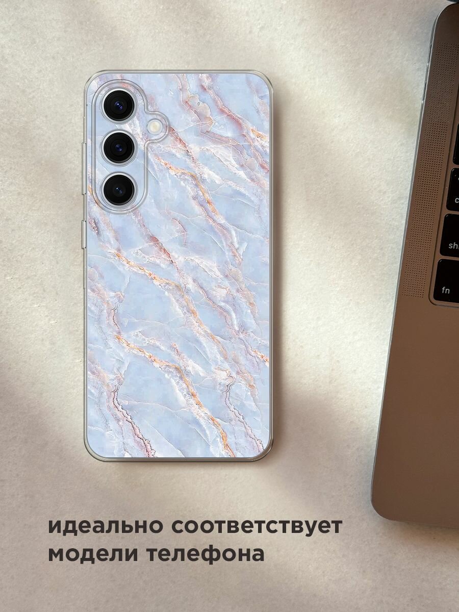 Чехол на Samsung Galaxy S24 FE 5G / Самсунг S24 FE с принтом "Сиреневый мрамор" — фото 1