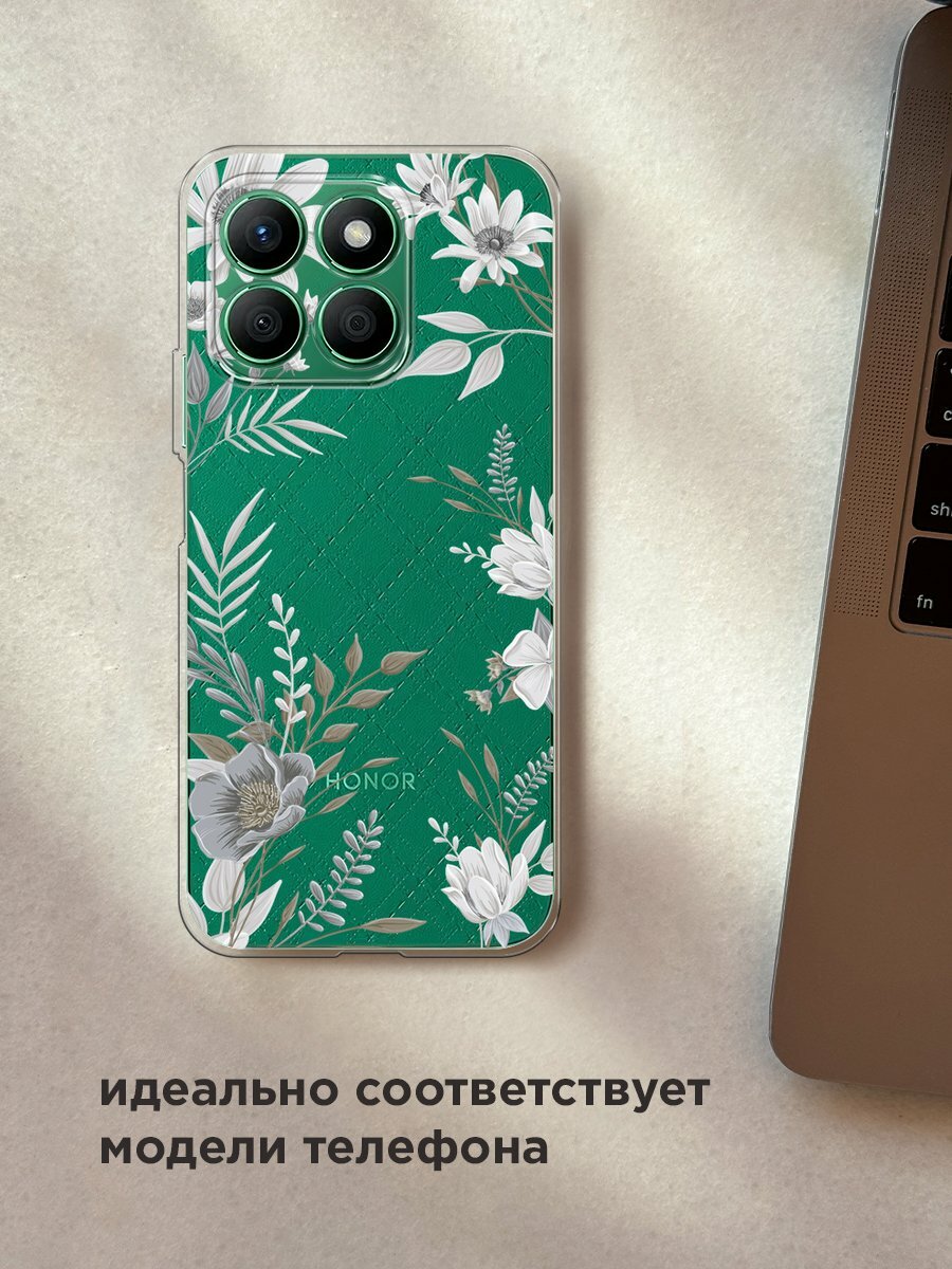Чехол на Honor X8B / Хонор X8B с принтом "Цветы сепия 3" — фото 1