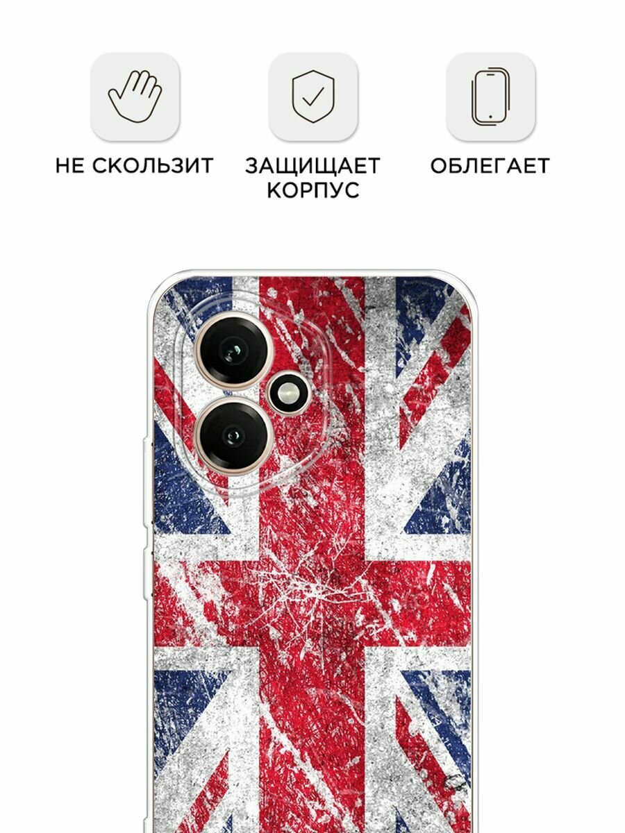 Силиконовый чехол на Honor 400 / Хонор 400 с принтом "Флаг британский" — фото 1