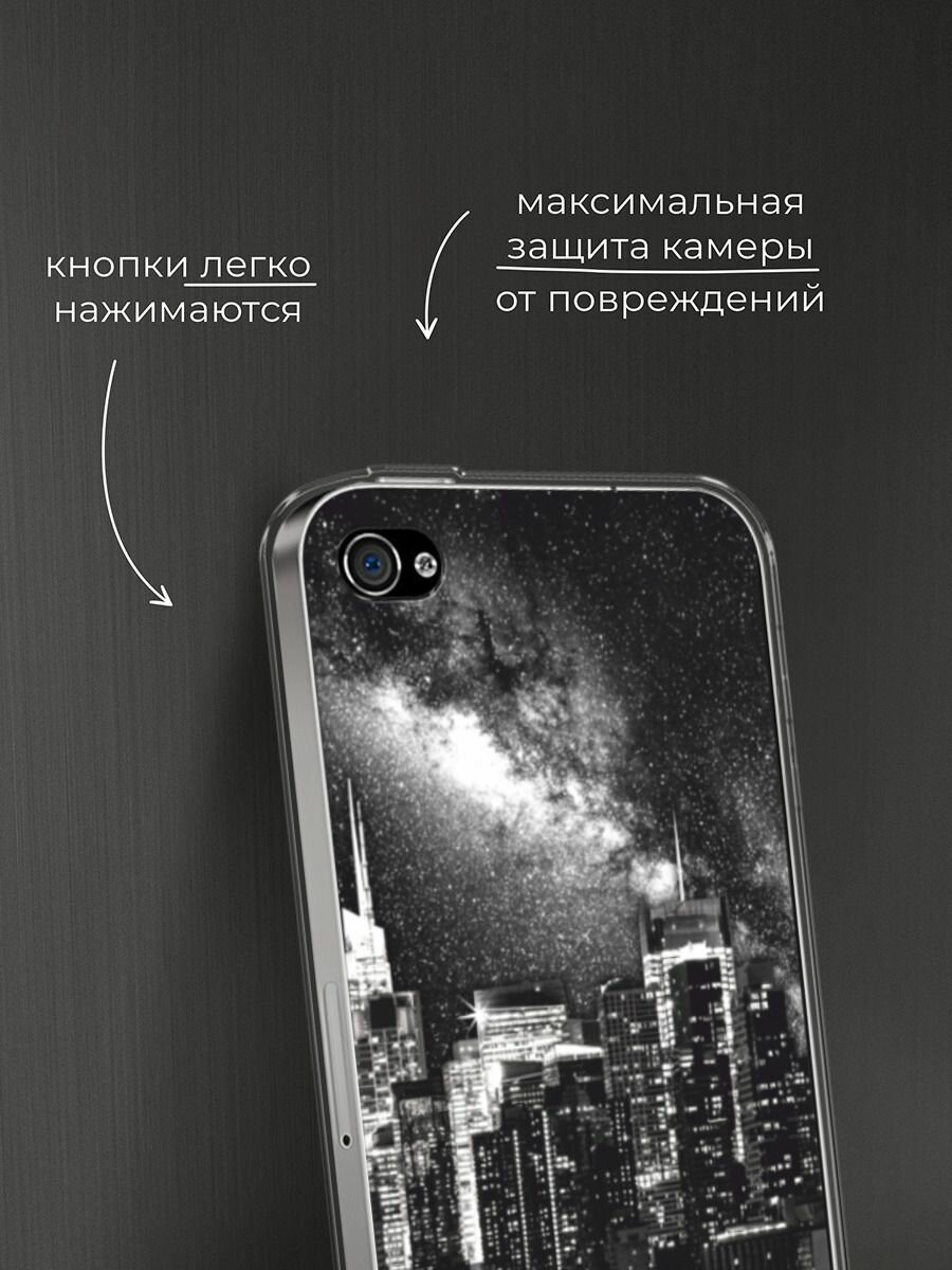 Чехол на Apple iPhone 4/4S / Айфон 4/4S с принтом "Ночной Нью-Йорк" — фото 1