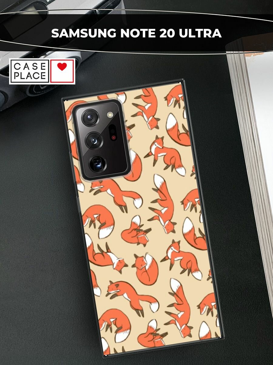 Чехол на Samsung Galaxy Note 20 Ultra / Самсунг Галакси Ноут 20 Ультра с принтом "Лисички фон"