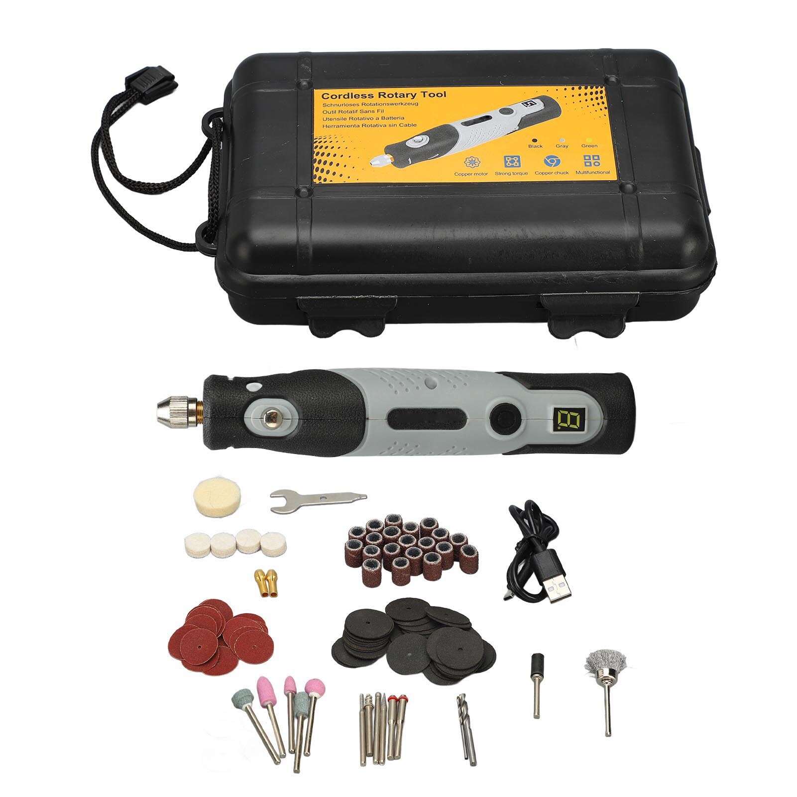 Набор из 113 миниатюрных роторных инструментов, многофункциональный ручной портативный набор для гравировки нефрита, дерева и металла, 5 В.