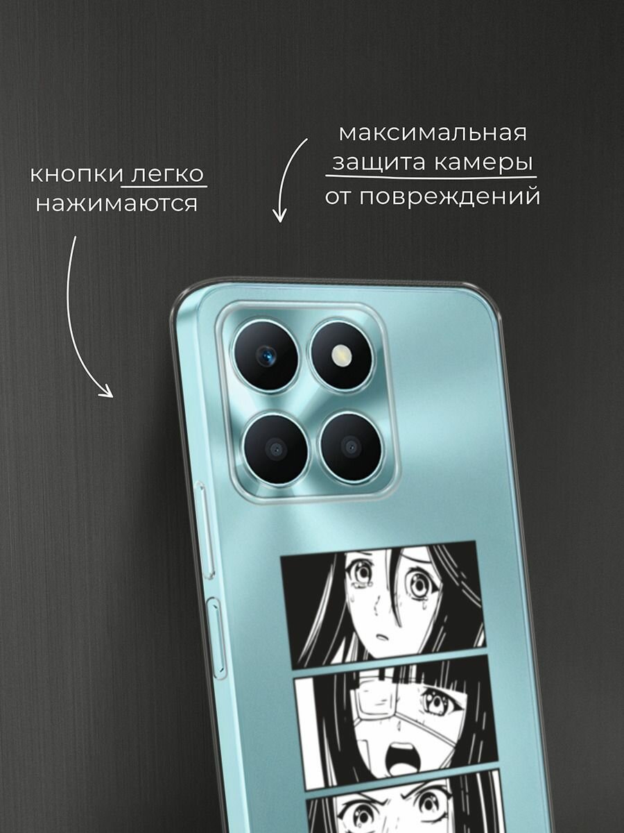 Чехол на Honor X6A / Хонор X6A с принтом "Tokyo girls", прозрачный — фото 1