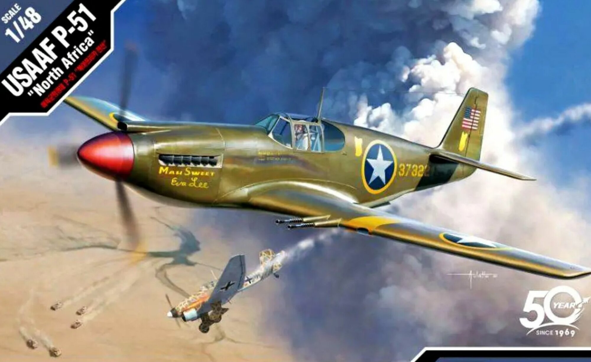 Academy 12338 1/48 P-51 Mustang North Africa сборная модель самолета