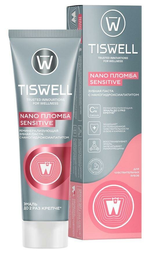 Зубная паста TISWELL Nano пломба Sensitive, реминерализующая, наногидроксиапатит, 110 г