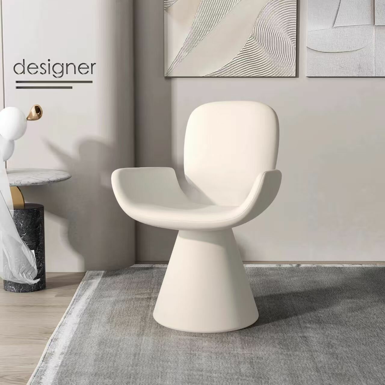 Кресло "Роскошный туалетный стул", арт-декор, велюр, поворотное основание