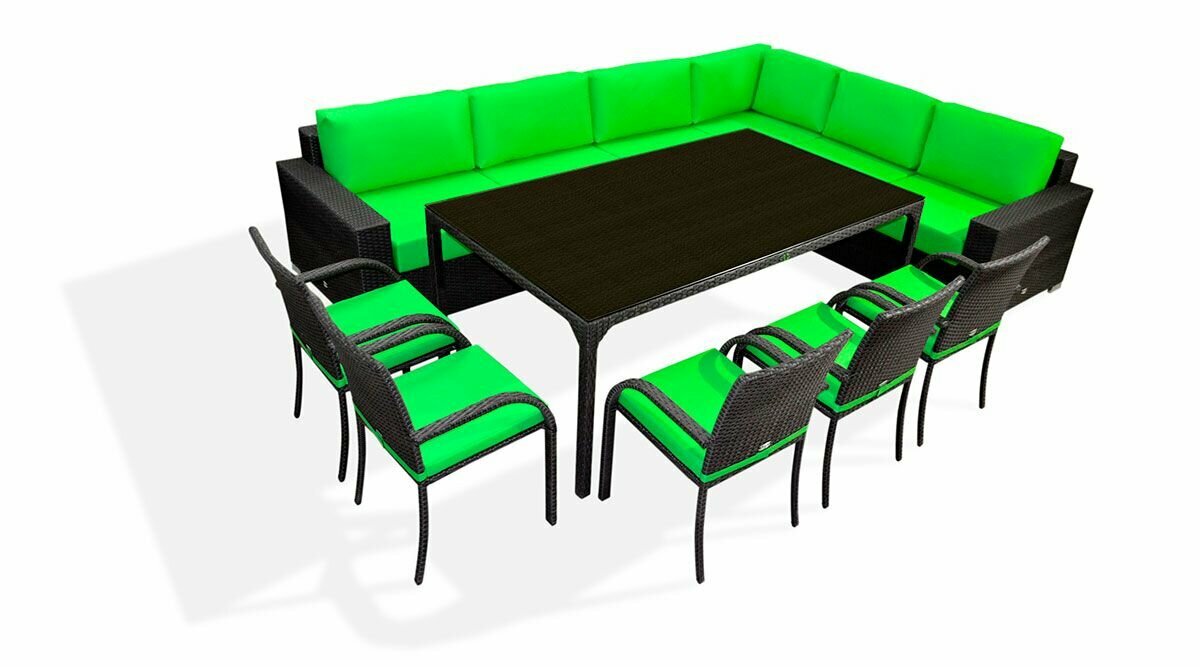 Комплект из искусственного ротанга Рим, цвет венге, 11 персон