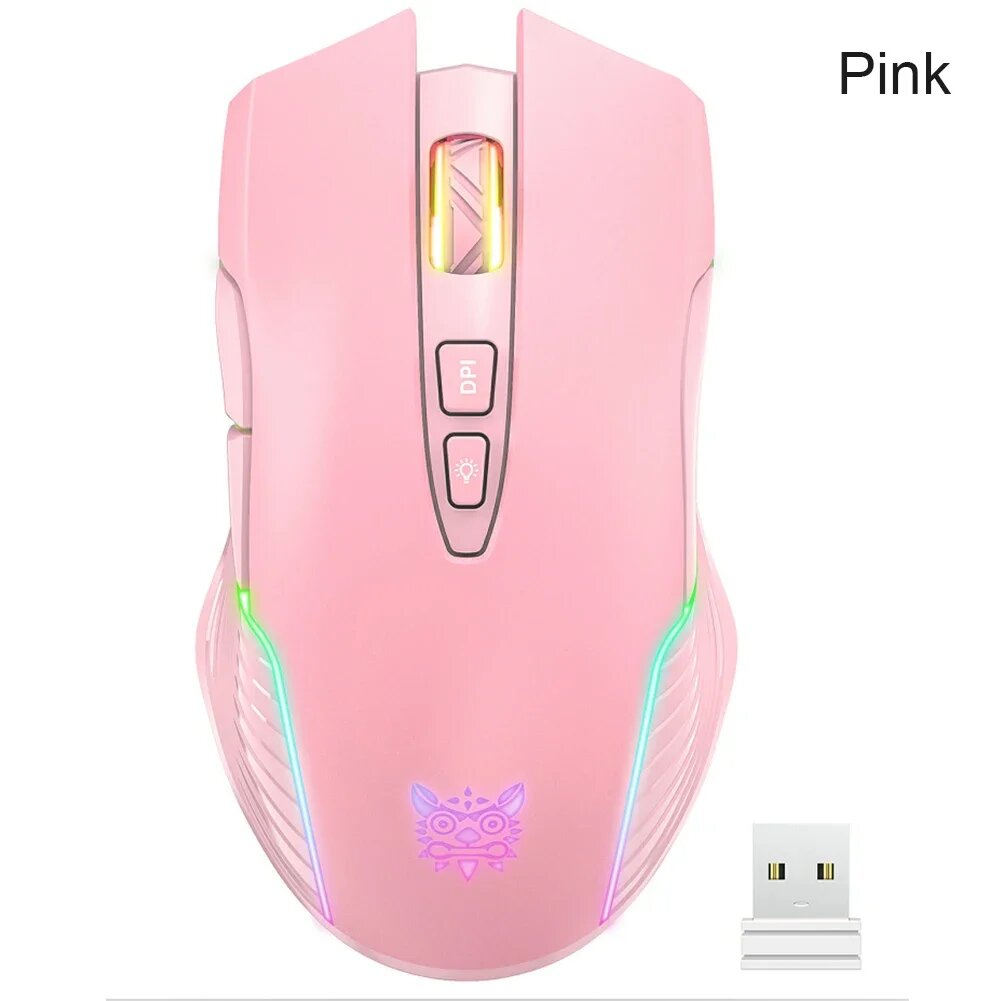 Беспроводная игровая мышь Onikuma Pink 6400 DPI