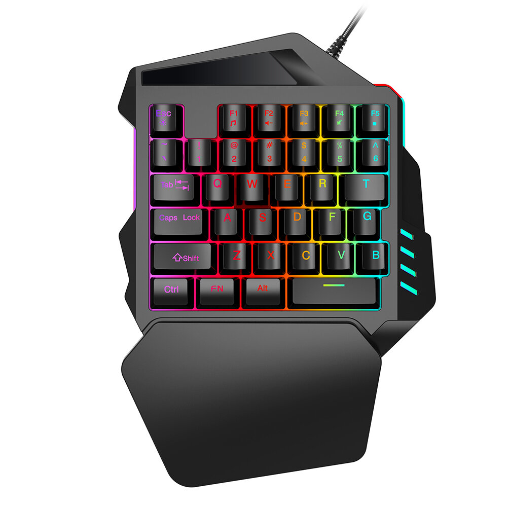 HXSJ V100 35 Ключ мембраны с одной рукой Mini Keyse Keyboard с USB -проводной заменой для PubG LOL CS Gamer
