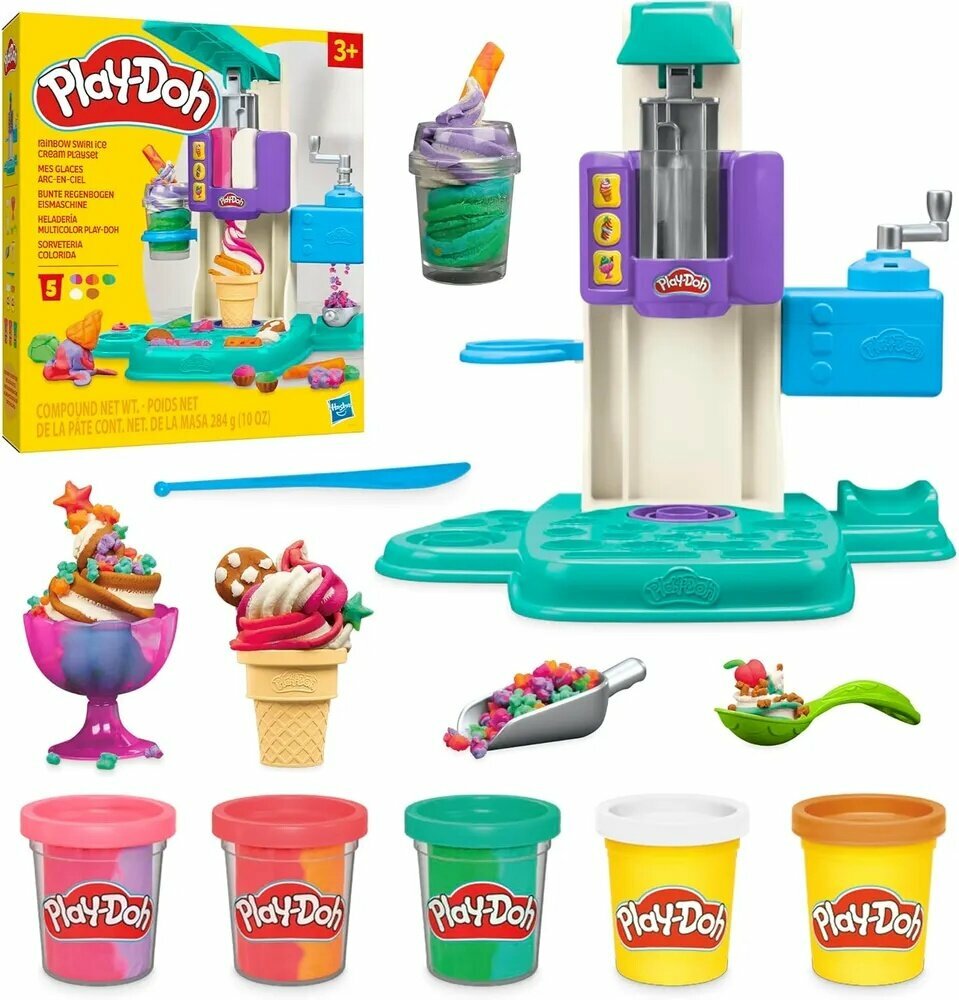 Hasbro Play-Doh Игровой набор Радужное мороженое-водоворот G0028