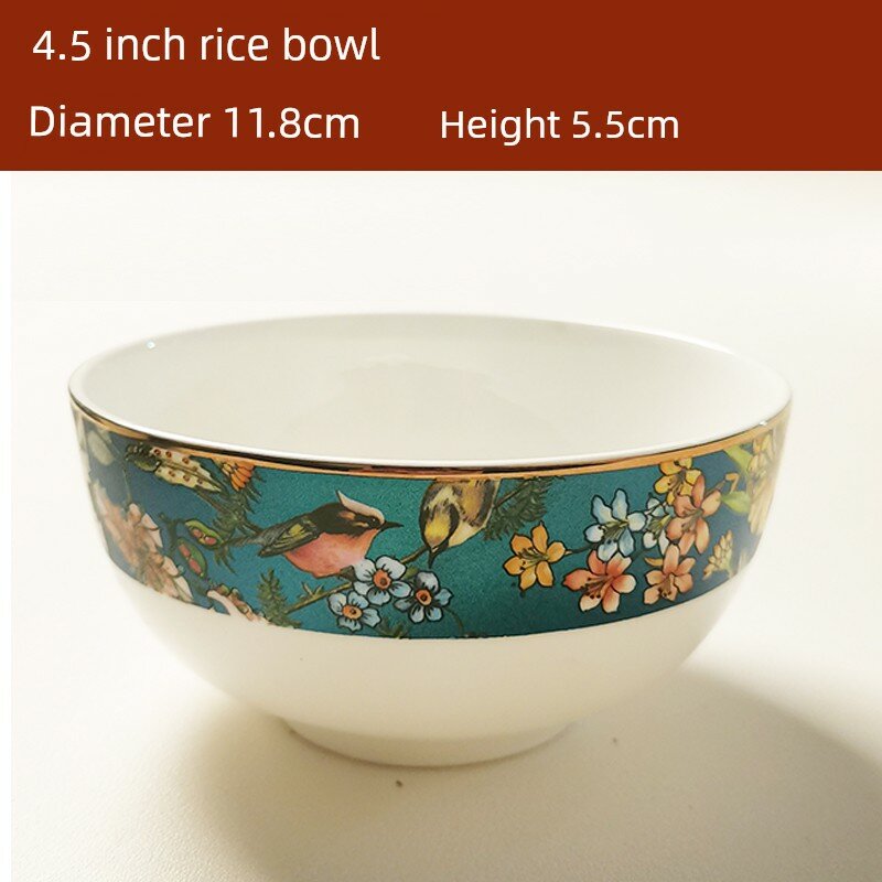 Набор посуды из костяного фарфора De Ruo Jia Tangshan для дома, тарелки в скандинавском стиле, керамические миски,