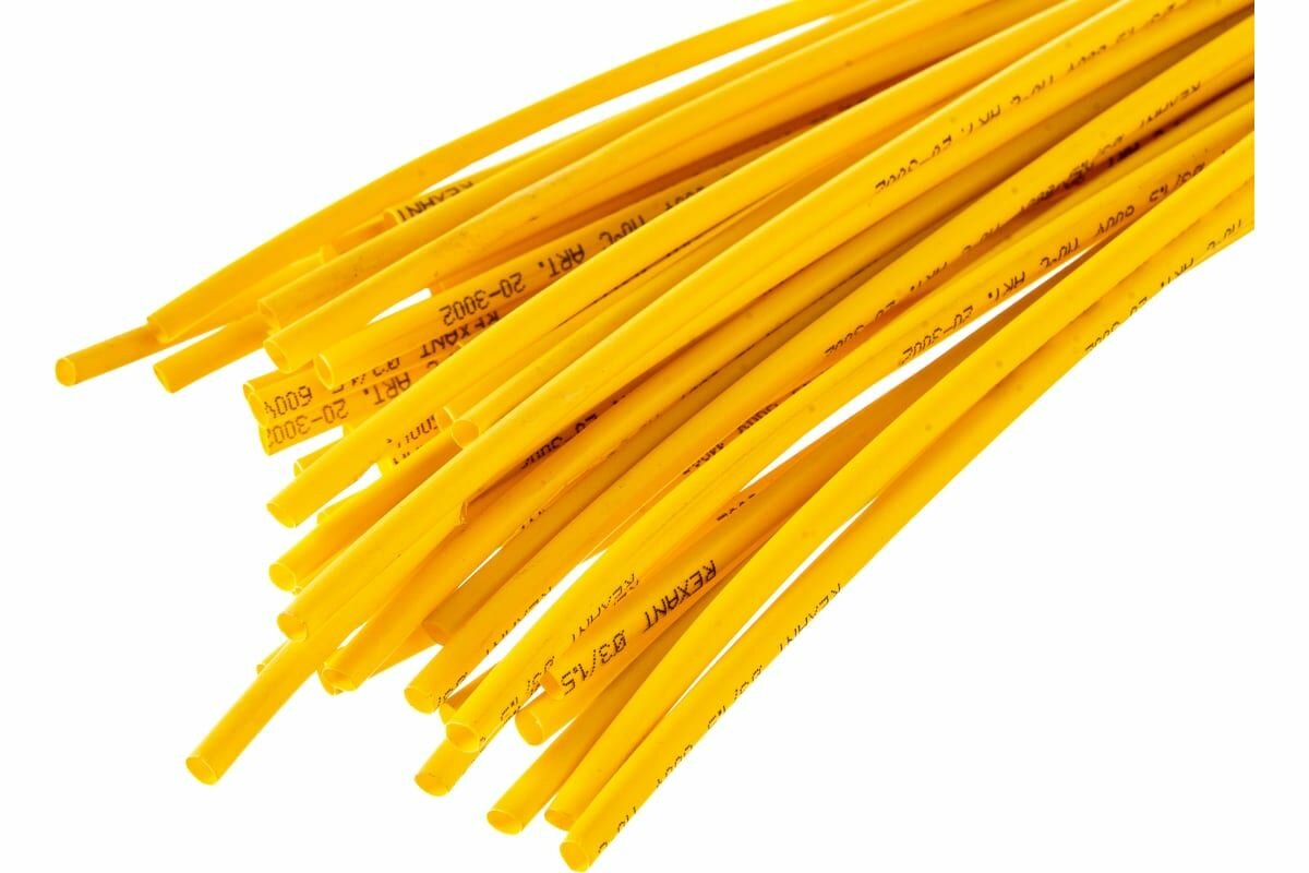 Трубка термоусаживаемая 3/1,5 мм желтая REXANT