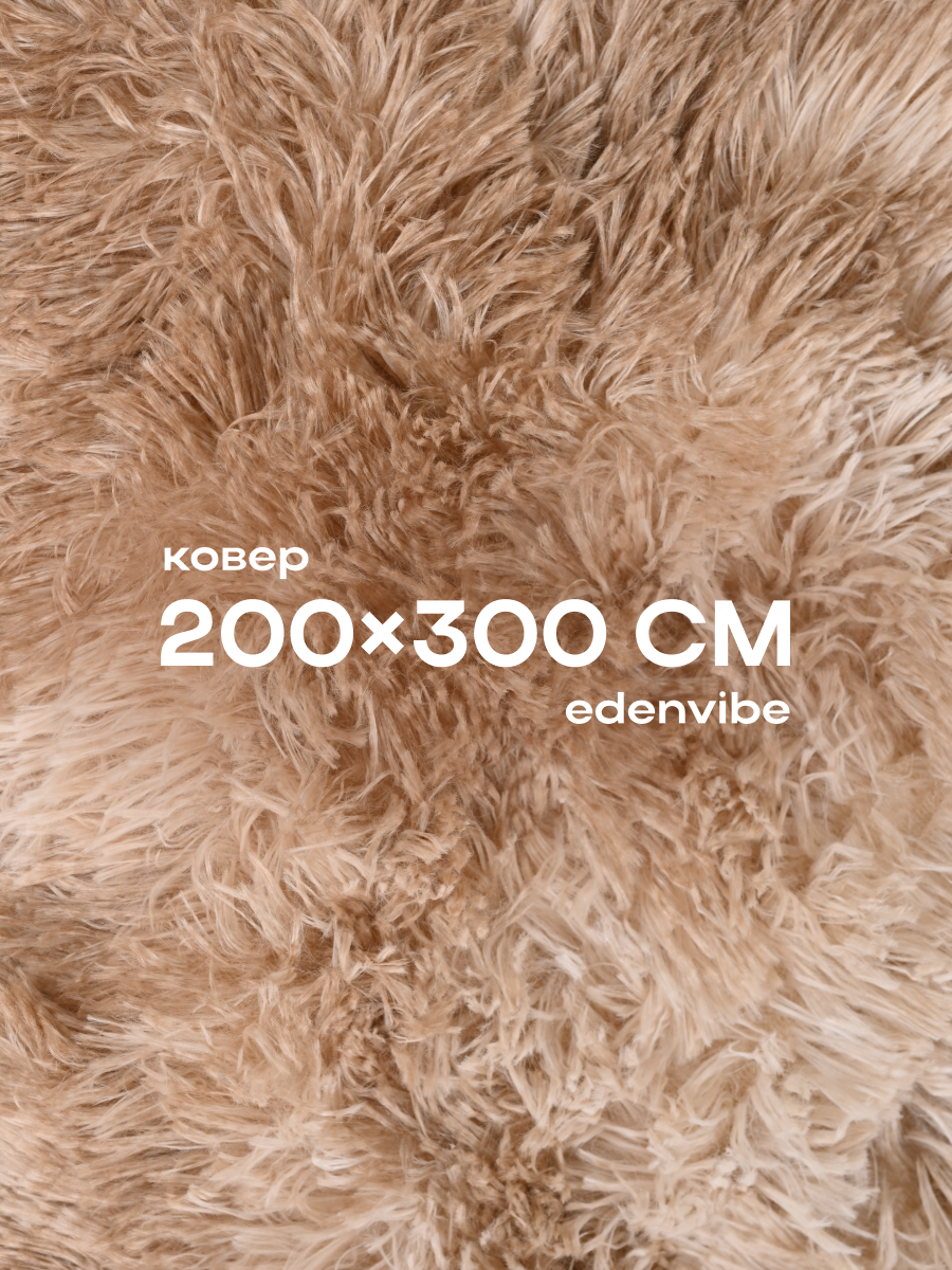 Ковер 200х300 см. шегги с длинным ворсом, Edenvibe, бежевый градиент
