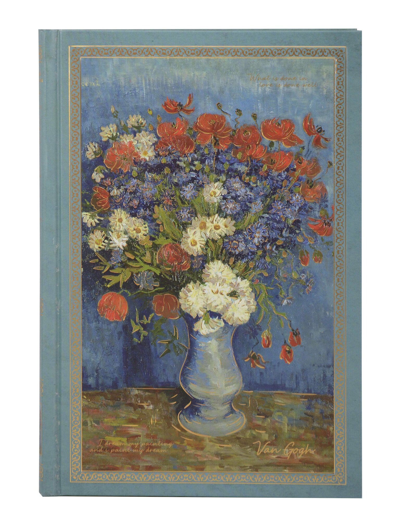 Книга для записей А5 "Ван Гог. Ваза с васильками и маками" тверд. обл, тиснение