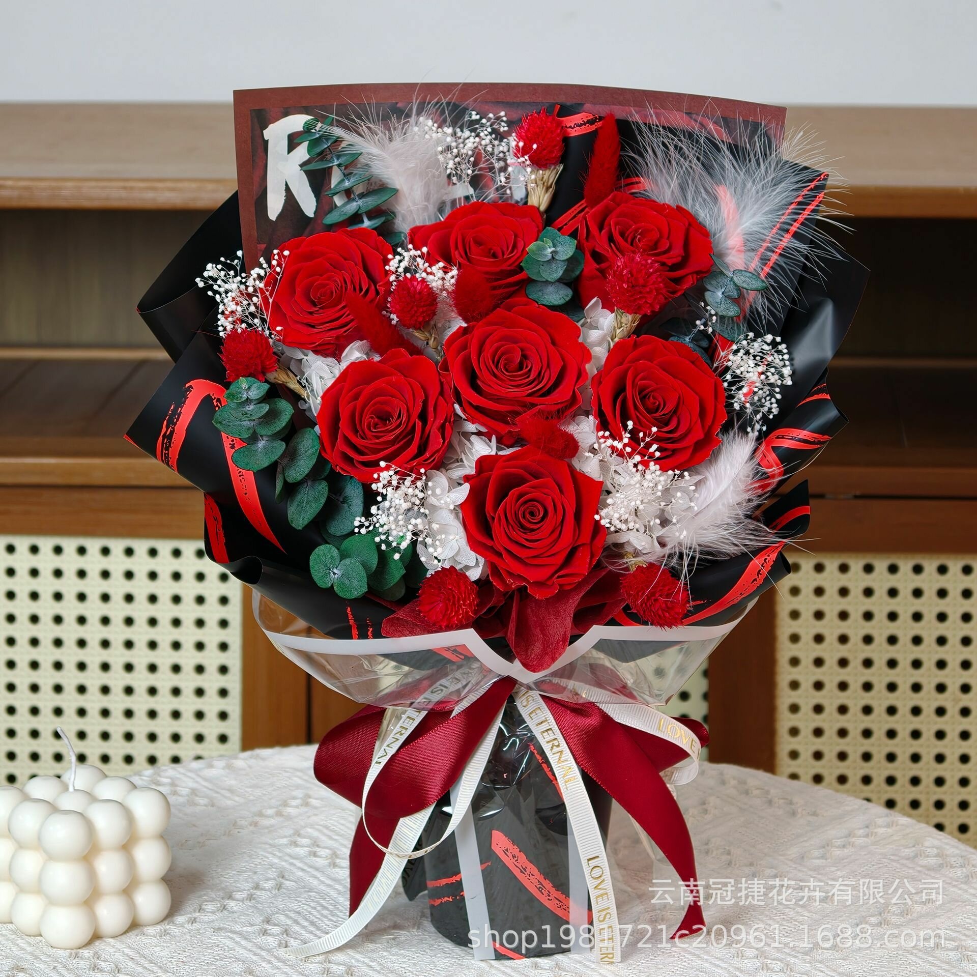 Засушенные розы, подарок на День матери, небольшой букет на День святого Валентина, букет из засушенных цветов, готовая подарочная коробка