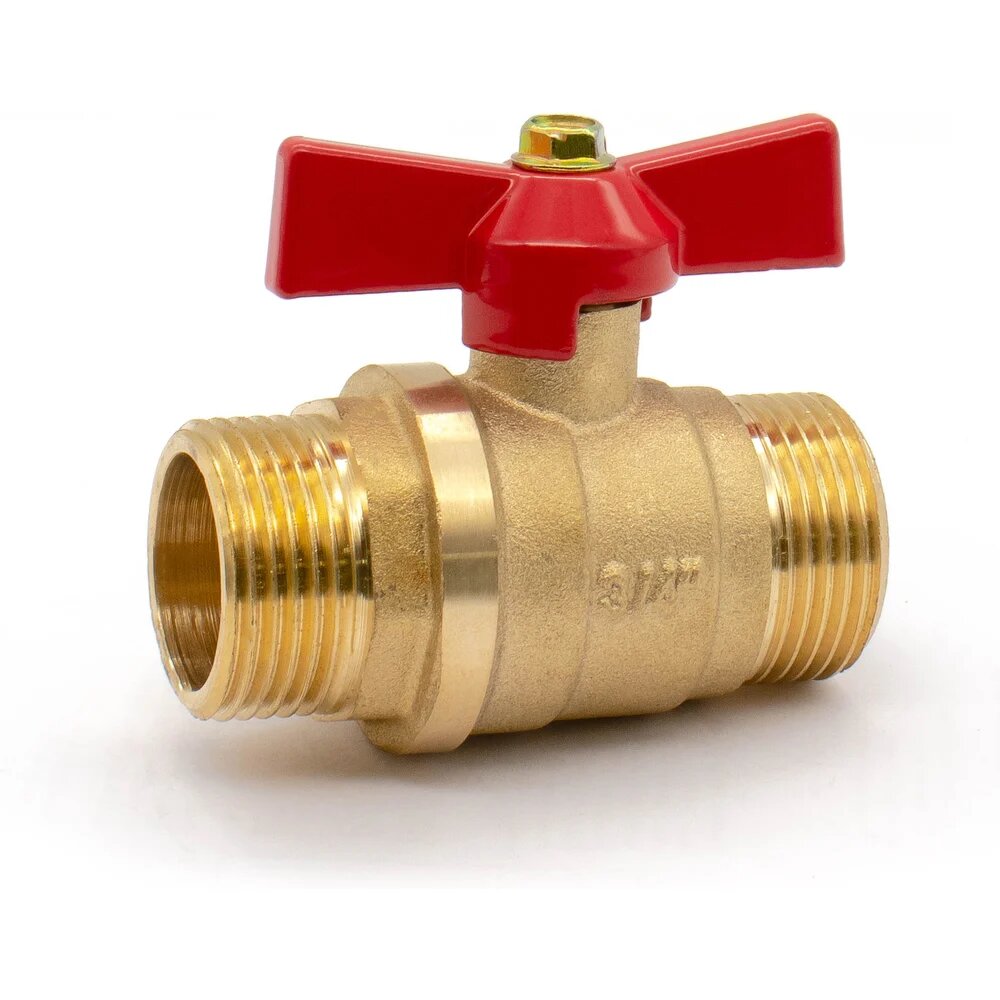 Кран шаровый Doron 1/2" Н-Н бабочка штуцер-штуцер (10/200) 8415 полнопроходной латунный запорный кран для водоснабжения