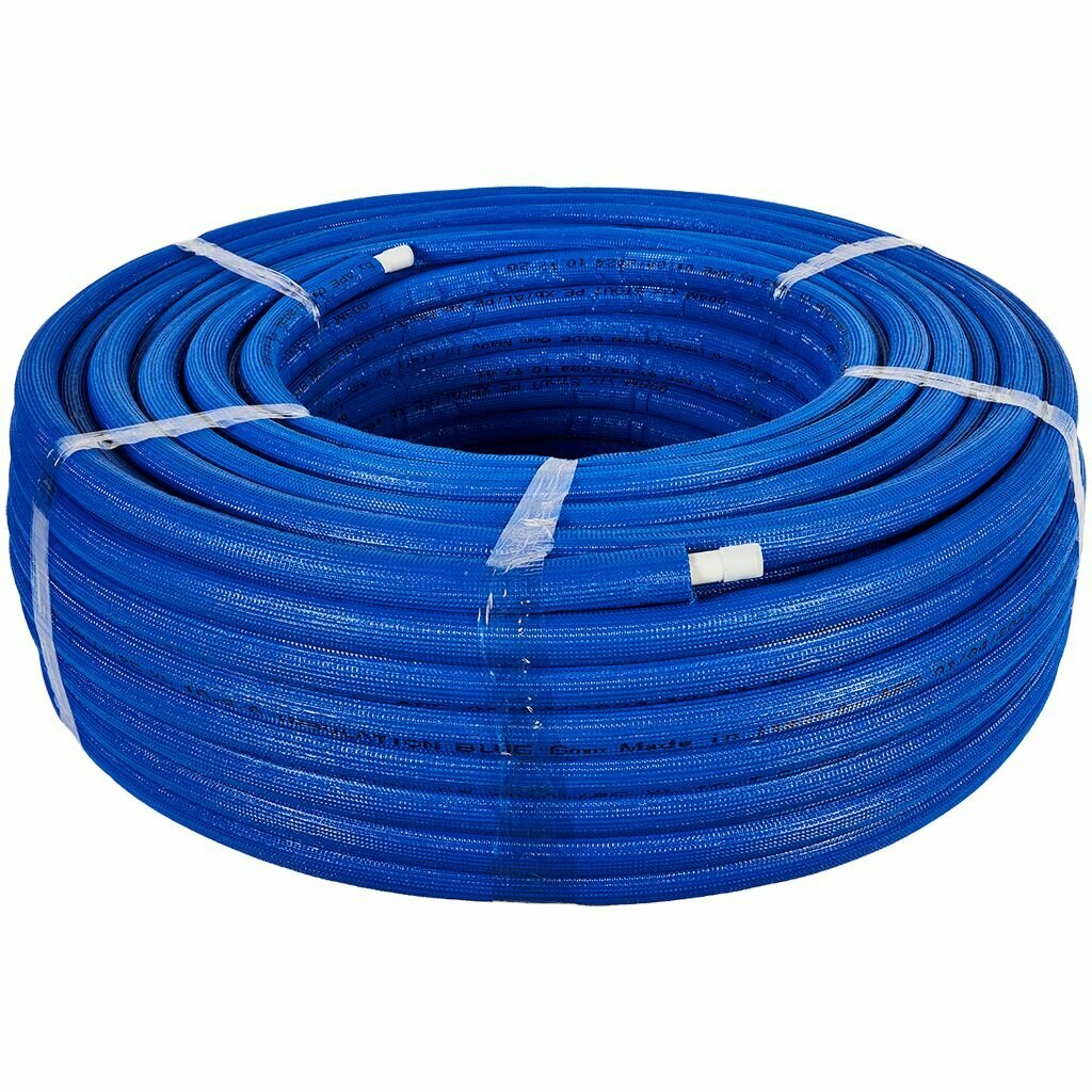Труба металлопластиковая STOUT в теплоизоляции 16х2,0 мм синяя (бухта 100 м) SPI-0002-101620