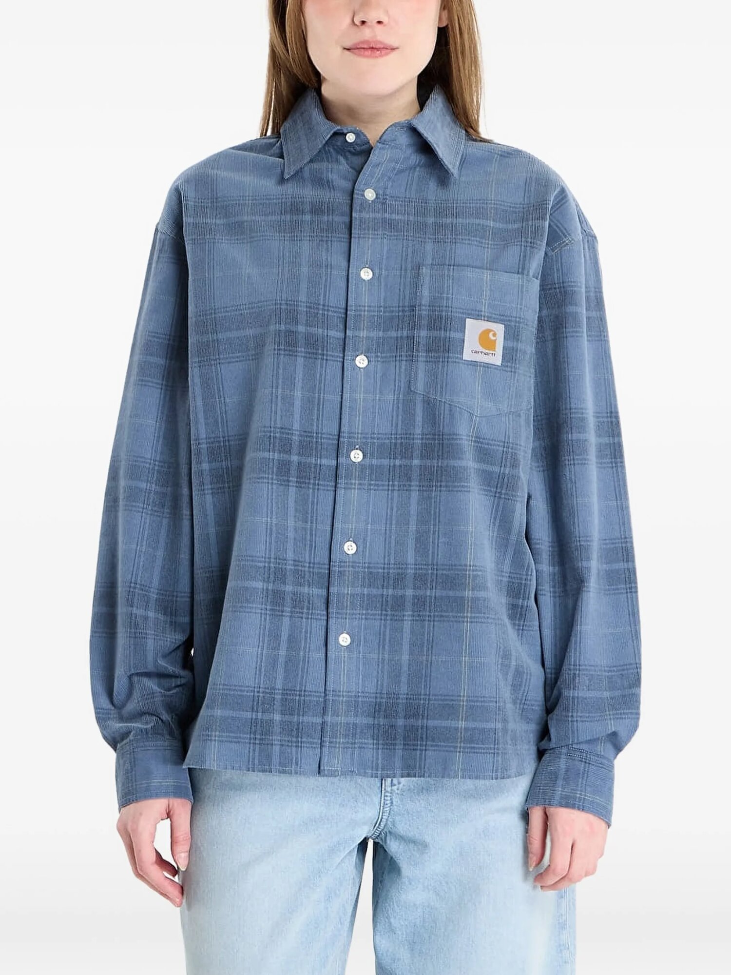 Рубашка Carhartt WIP L/S Wilber, размер 54, blue — фото 1