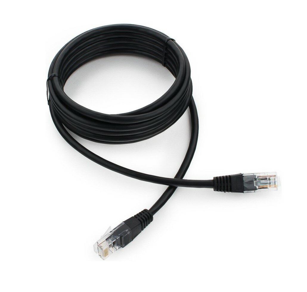 Патч-корд UTP Cablexpert PP12-3M/BK кат.5e, 3м, литой, многожильный, чёрный