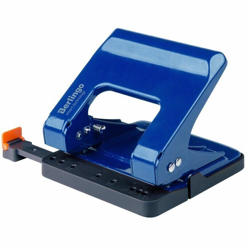 Дырокол 25 листов металлический корпус "Smart Technology" с линейкой, синий