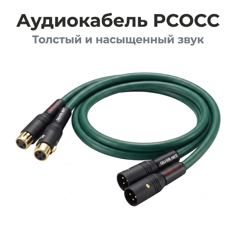Аудиокабель XLR/XLR, 0.5 м, зеленый