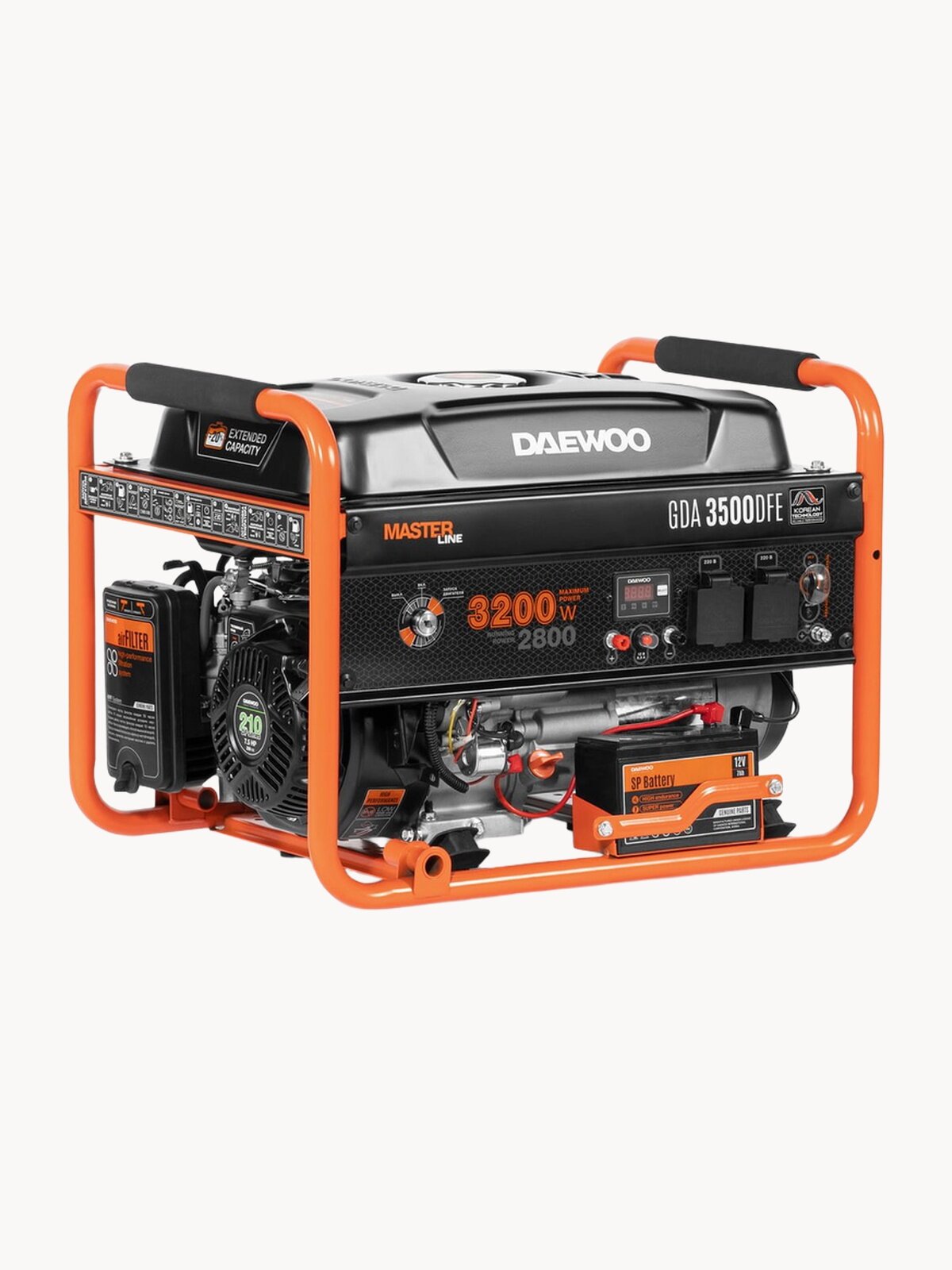 Двухтопливный генератор Daewoo Бензин + Газ GDA 3500 DFE для резервного электропитания