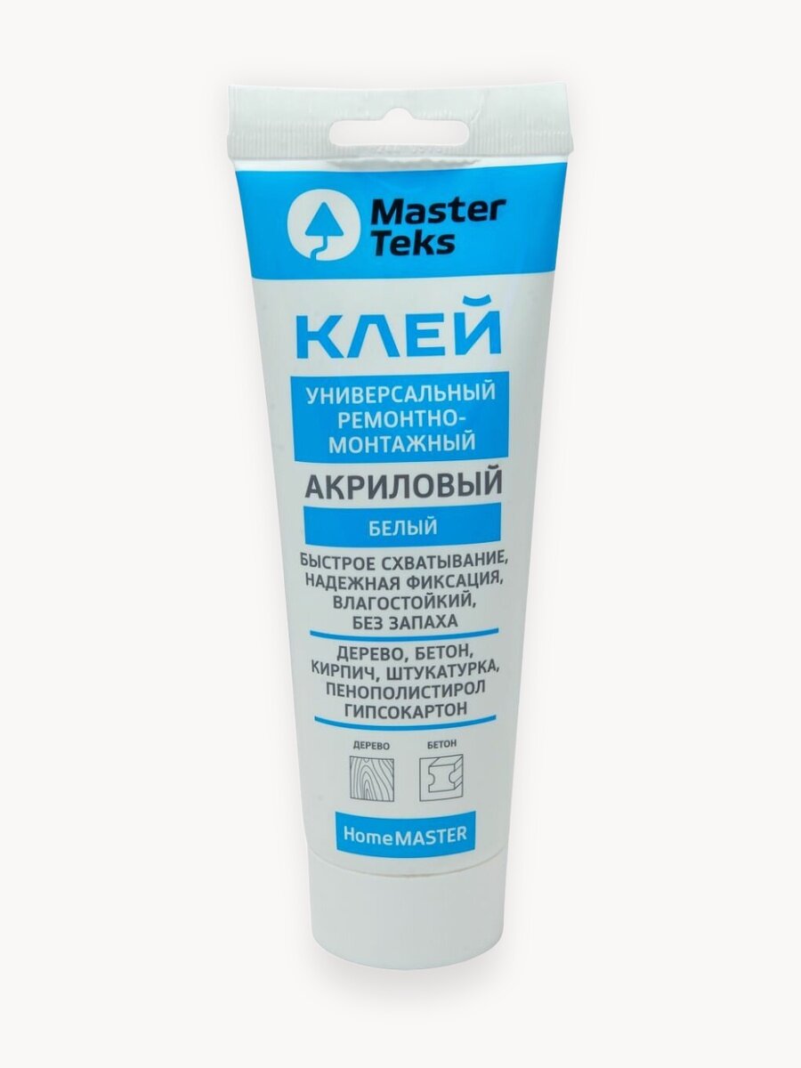 Клей-Шпатлевка акриловый MasterTeks для потолочных покрытий и декоративных элементов 400гр(тюбик), белый