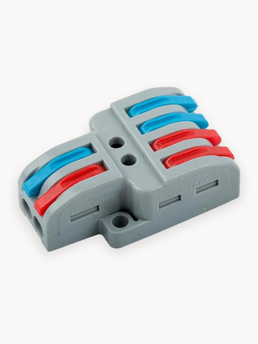 Клемма проходная разветвительная, универсальная монтажная, 2х4 провода, 800495