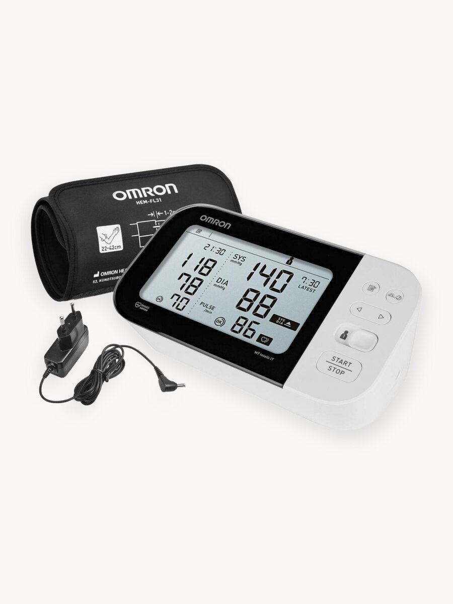Тонометр автоматический OMRON M7 Intelli IT (ALRU), манжета 22-42см, AFIB (3 измерения за раз) Bluetooth, память 2х100