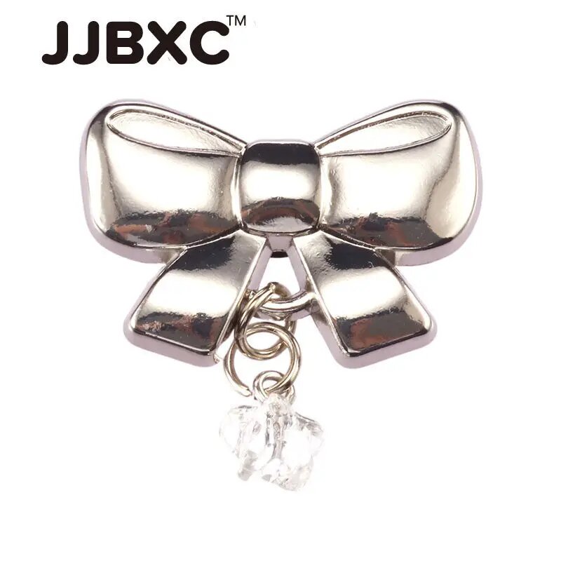 Декоративные пряжки для обуви JJBCX - металлические, с текстурой, в виде банта, с Fun Metal 1
