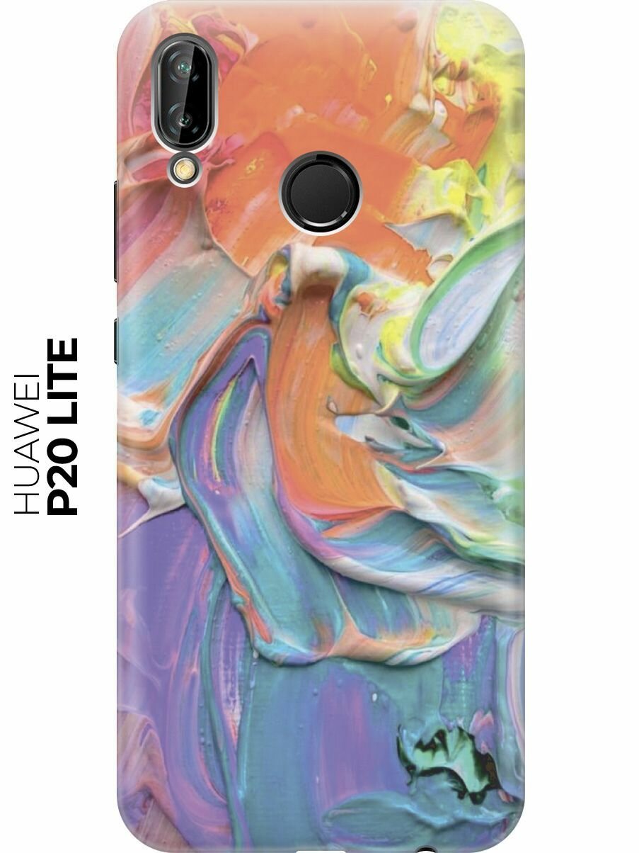 Силиконовый чехол Мазки гуашью на Huawei P20 Lite / Nova 3e / Хуавей П20 Лайт / Нова 3Е