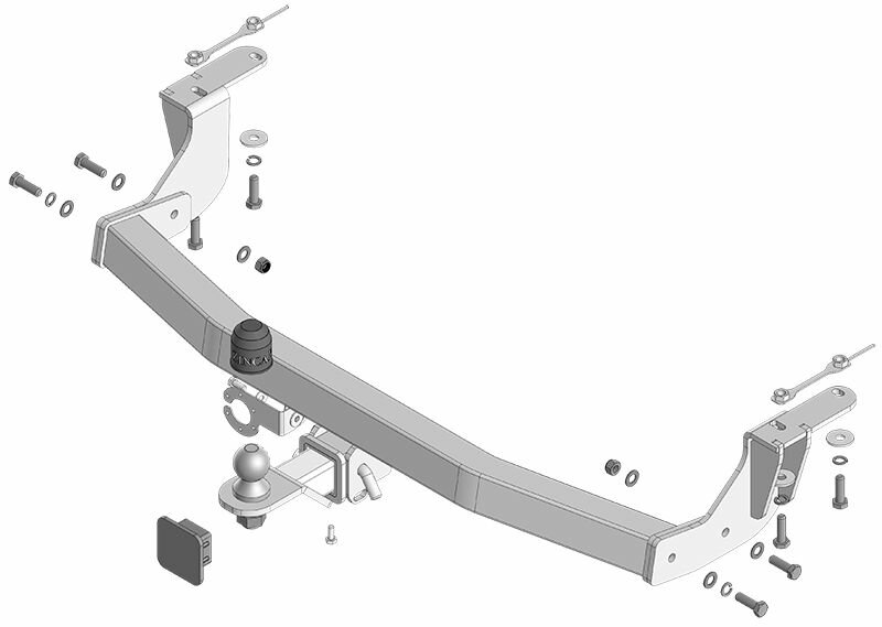 Фаркоп ZincaR для авто Чанган CS95 2023- (оцинкованный)ZC102E