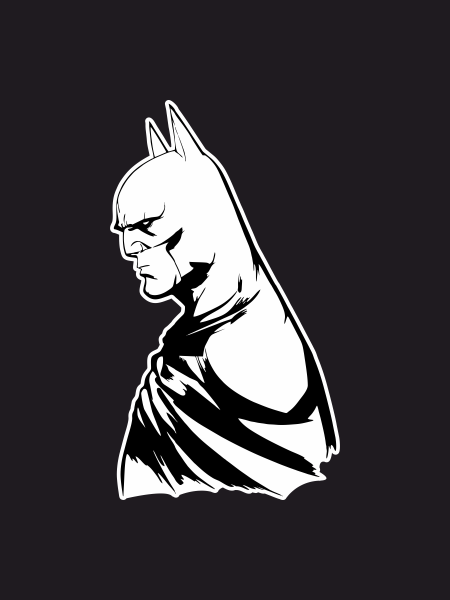 Наклейка на авто / Бэтмен Batman вид сбоку 20x11 см.