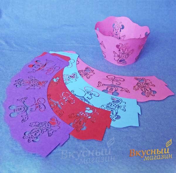 Стаканчики для капкейков Микки и Минни Фиолетовые, 10 шт. (Набор из 2 шт.)