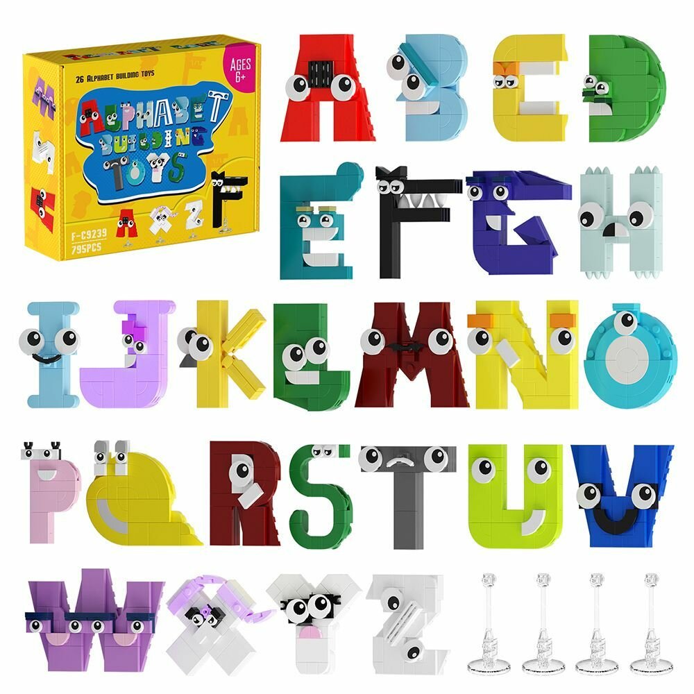Алфавит лора Строительная игрушка, Модель прописных букв ABC Alphabet Lore Совместимость с Лего