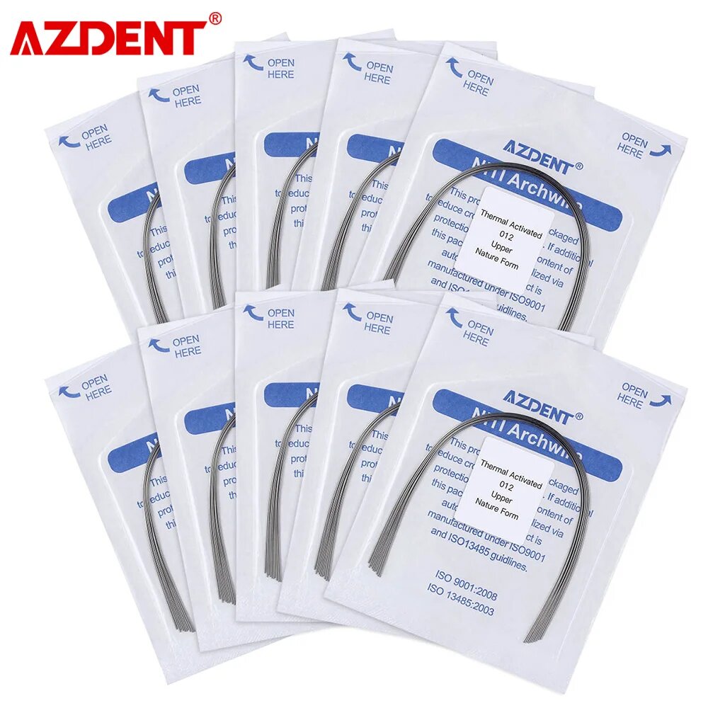 Ортодонтические провода AZDENT Niti, Natural 012 Upper, 10 упаковок