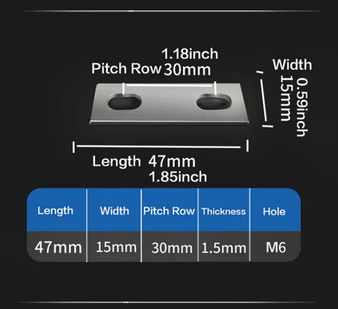 Шина для LiFePO4 аккумуляторов 30x15x1.5mm