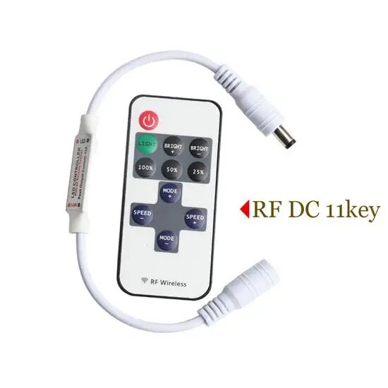 TiaoChongYi RGB-контроллер для светодиодной ленты Белый, RF 11key DC wire