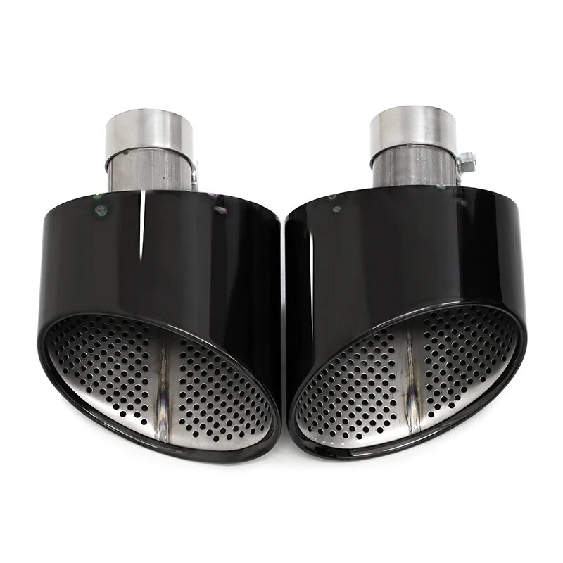 Овальный наконечник выхлопной трубы для Audi A3 A4 A5 A6 A7 до RS3 RS4 RS5 RS6 RS7 вид насадки выхлопной системы наконечник глушителя Black