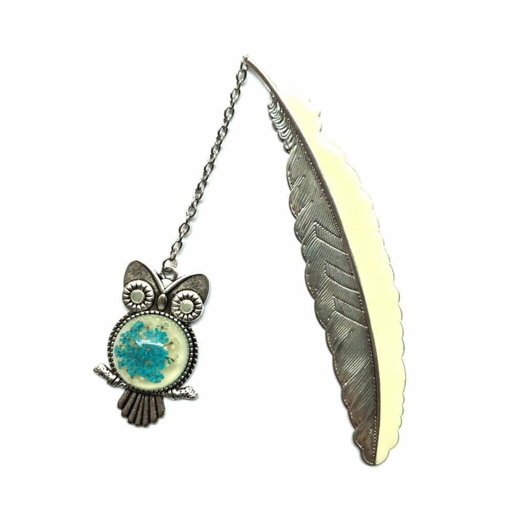 Винтажное светящееся в темноте металлическое перо форме совы-бабочки