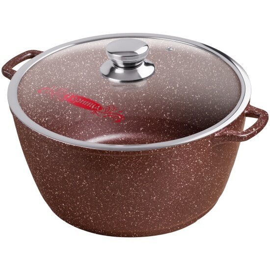 Кастрюля Горница Шоколад антиприграрная, с крышкой 5,0л (к263аш)