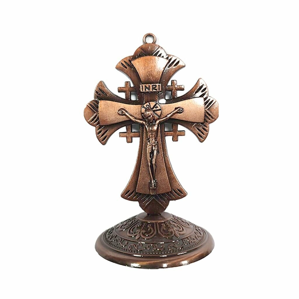Настольный крест для церкви, - красный в старом стиле