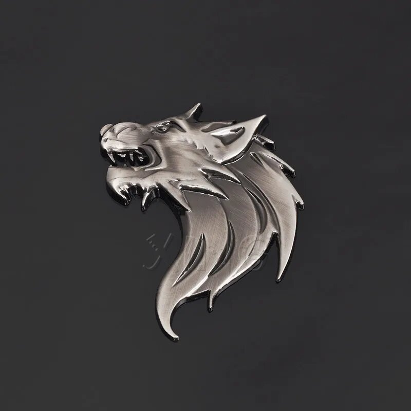 Металлическая 3d-эмблема в виде головы волка, автомобильный значок, наклейка для Mercedes BMW Audi Ford VW Nissan Toyota 1