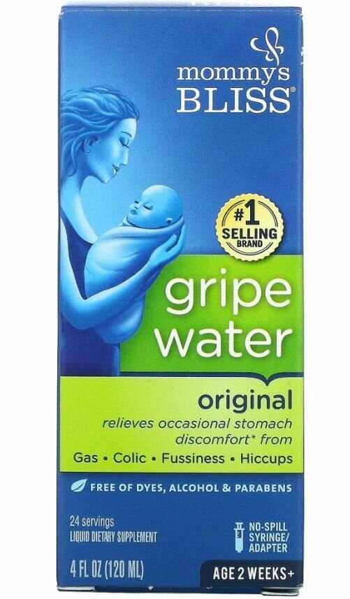 Mommy's Bliss, Укропная вода, Cредство от газов и колик для младенцев, 120 мл, Gripe Water