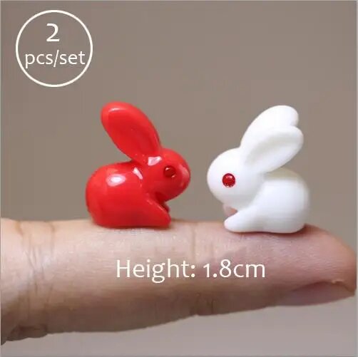 Мини фигуры животных lrdoelk для микропейзажа Белый, 2pcs ribbits