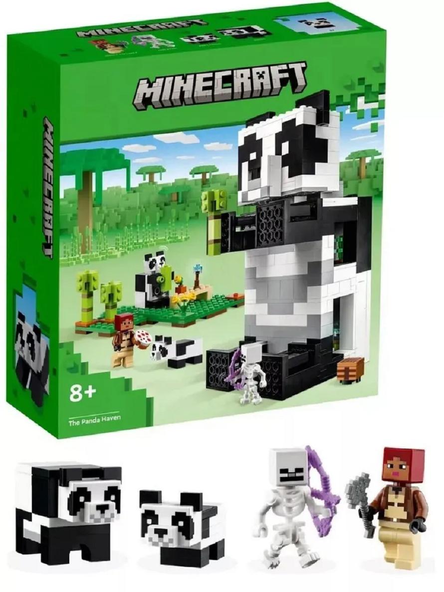 Конструктор для детей Майнкрафт Дом Панды / Minecraft / 553 детали